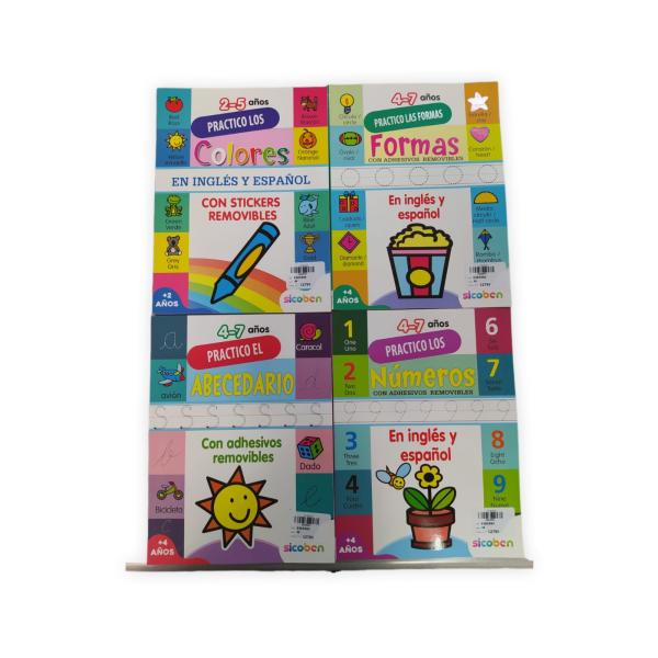 Libros para Practicar Formas,Abecedario,Numeros y Colores Surt/4 2a ...