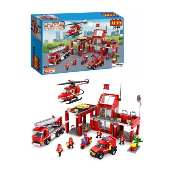 Bloques de Armar Estación de Bomberos 827pzs 6a+ | Toys Mayoreo